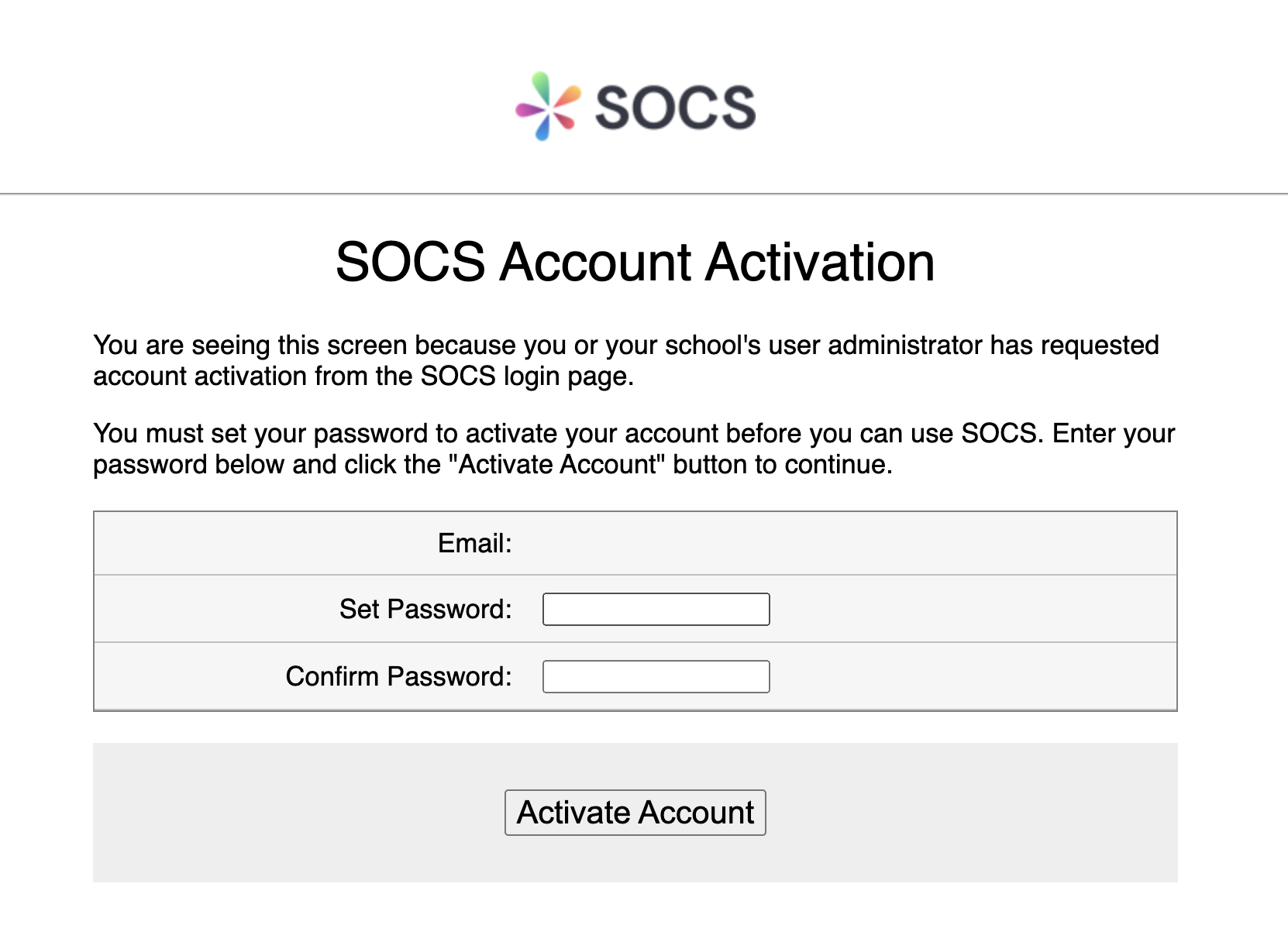 SOCS - Activate Account – GLT IT Services
